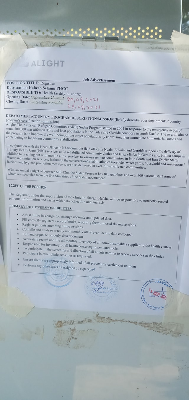 ALIGHT Organization Jobs in HAC – Sudan Career