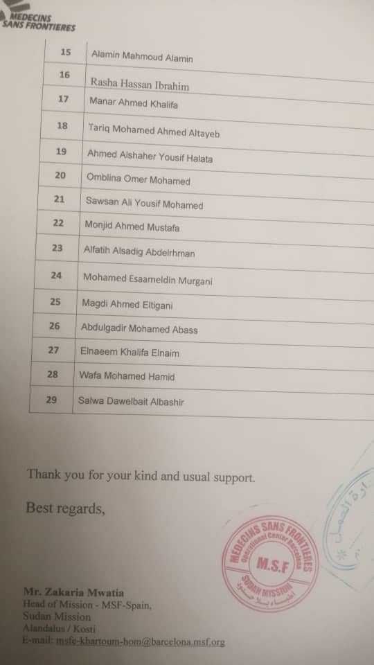 Test Shortlisted Candidate – MSF Spain – Sudan Career